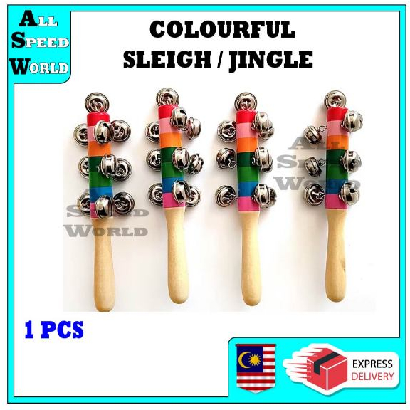 1 PC COLOURFUL SLEIGH / JINGLE / COLOURFUL RING BELL NICE TO PLAY 10 ...