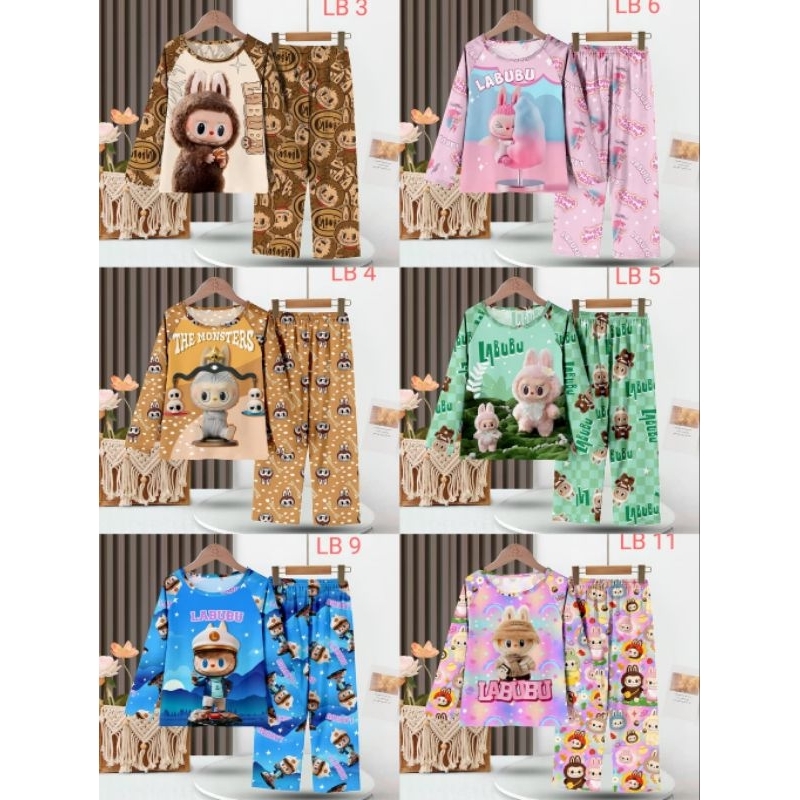 labubu Readystock Kids Pyjamas 牛奶丝儿童labubu睡衣 | Shopee Malaysia