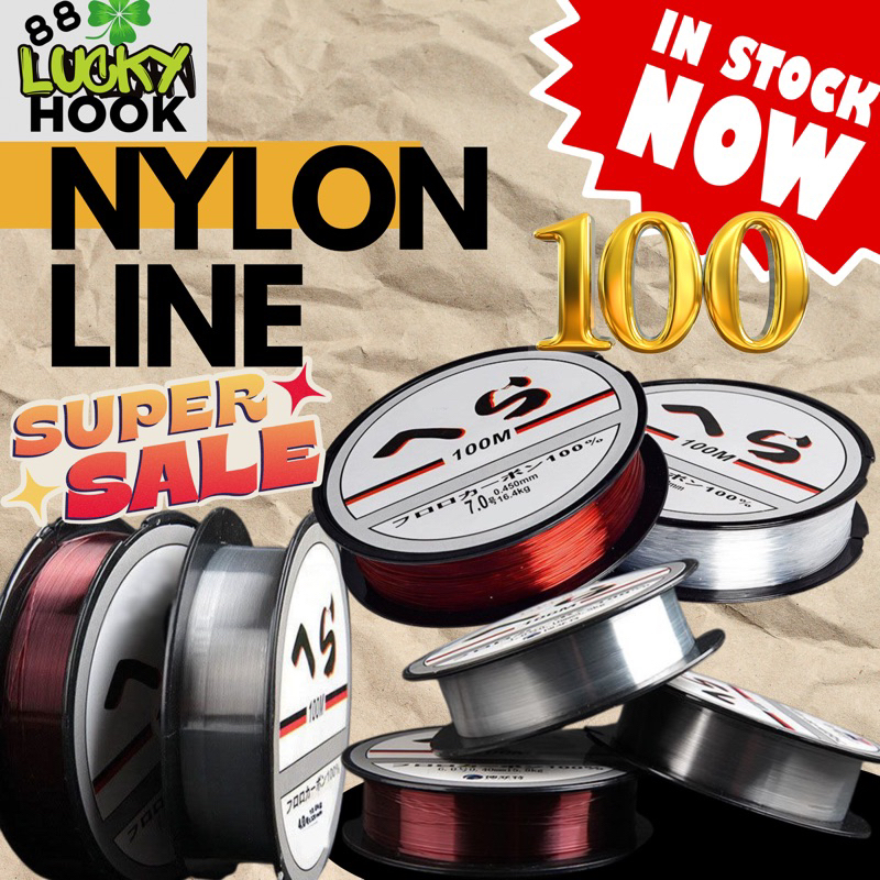 100M Nylon Fishing Line High Resistance Abrasion & Tension Tali ...
