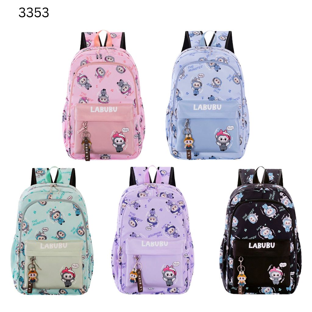 [ 3353 / 46CM ] Design LABUBU Beg Galas Sekolah Rendah Menengah ...