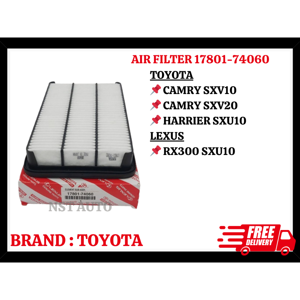 Air Filter (17801-74060) For Toyota Camry / Harrier (old model ...