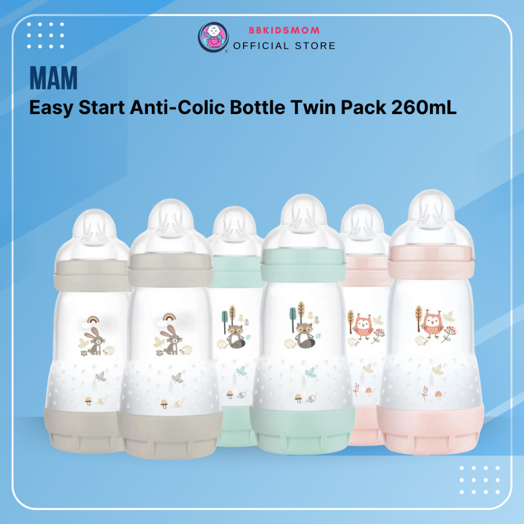 MAM Colours Of Nature Easy Start Anti-Colic Bottle 9oz/260ml Twin Pack With Teat 2m+ | Shopee ...
