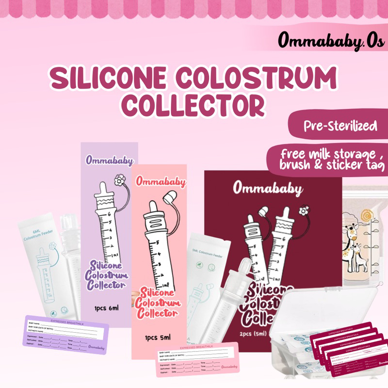 Ommababy Silicone Colostrum Collector (5ml &6ml )with sticker label ...