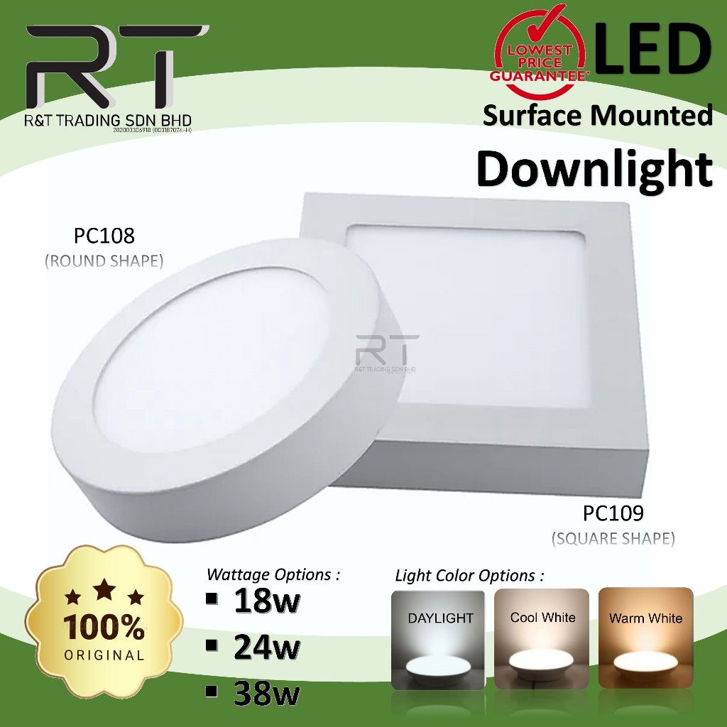 LED Ceiling Mounted Surface Downlight White Casing[18W/24W/38W]Built-in ...