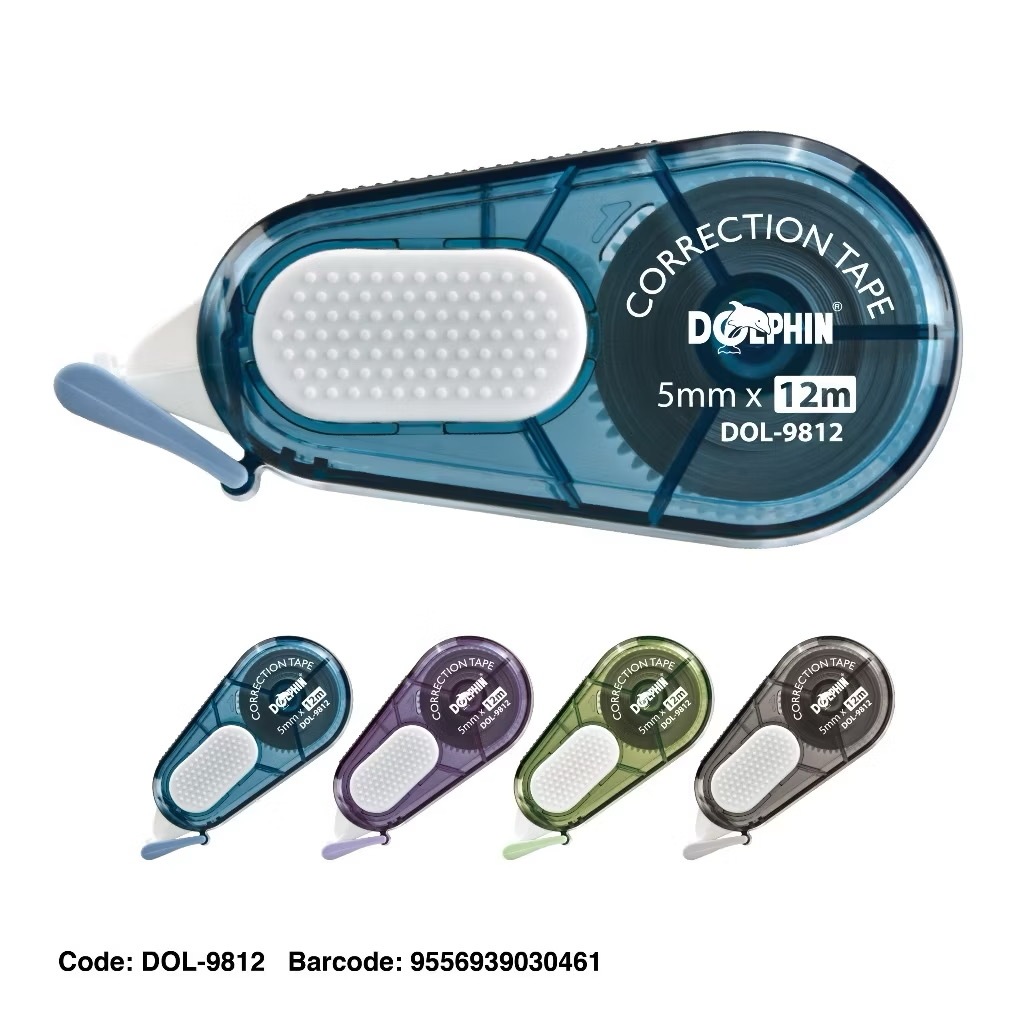 Dolphin Correction Tape 5mm x12M DOL-9812(RANDOM COLOR) | Shopee Malaysia
