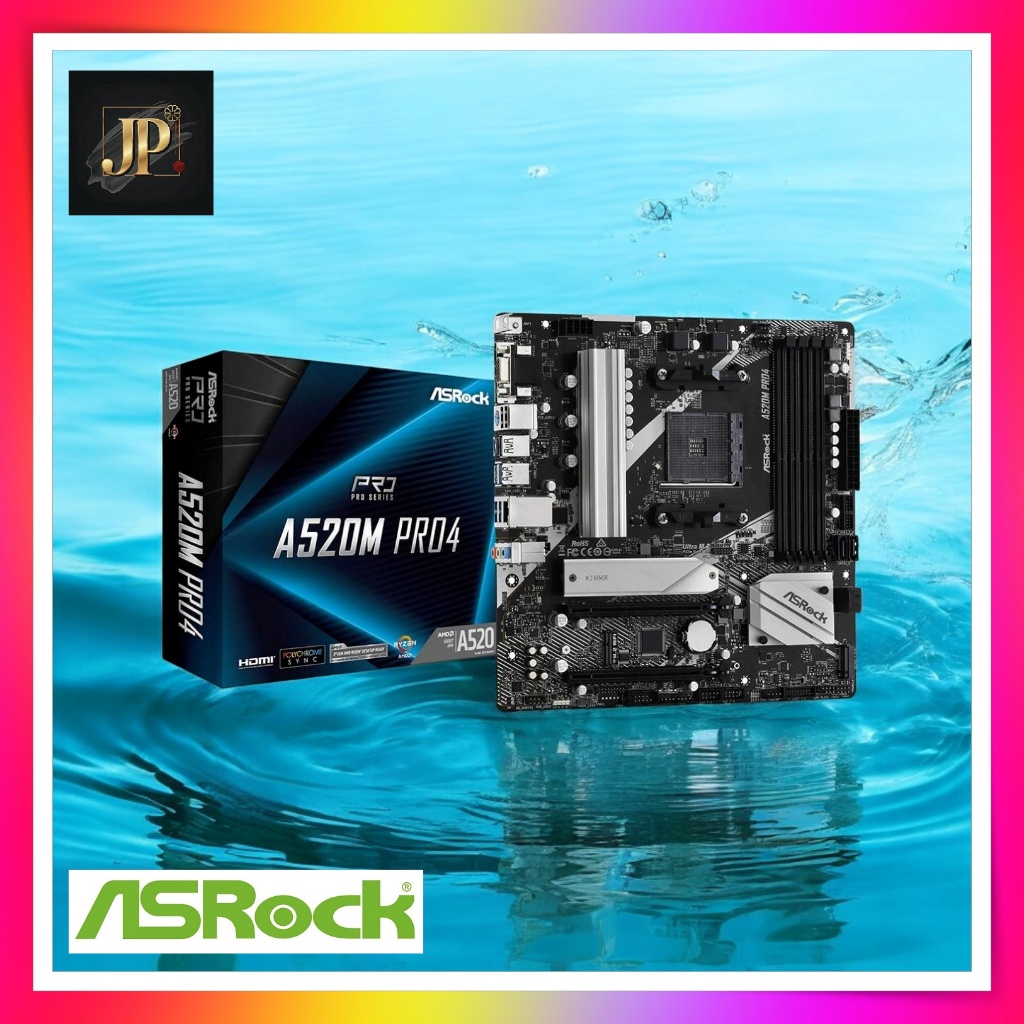 ASRock A520M Pro4 Micro ATX Motherboard for AMD Ryzen 4000/5000 Series ...