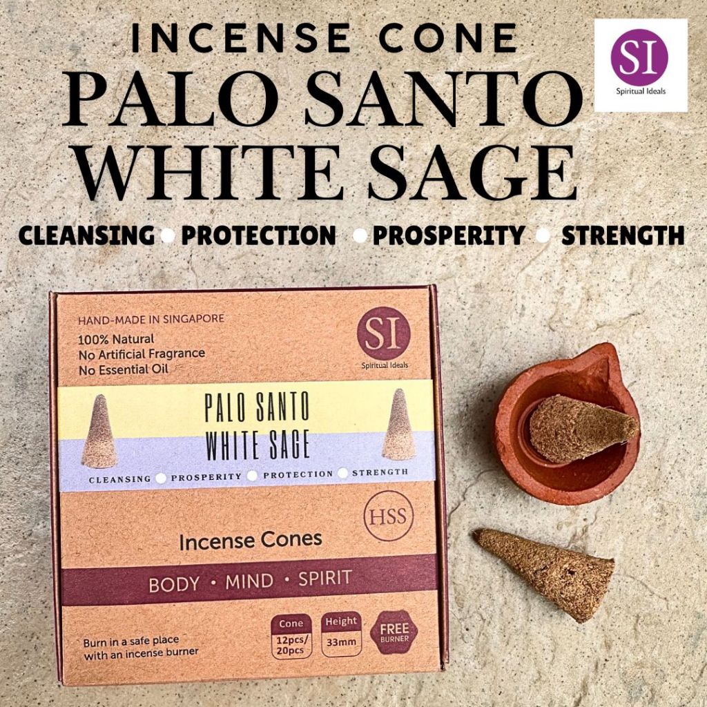 HSS White Sage Palo Santo Incense Cones (2 Layer Cone) 100% Pure ...