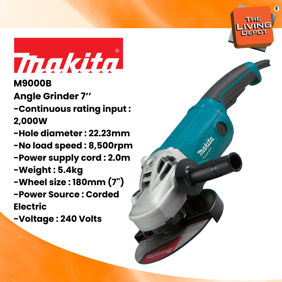Makita 2000W Angle Grinder 7"/180mm MT Series Electric M9000B 角磨机 磨机 7 ...
