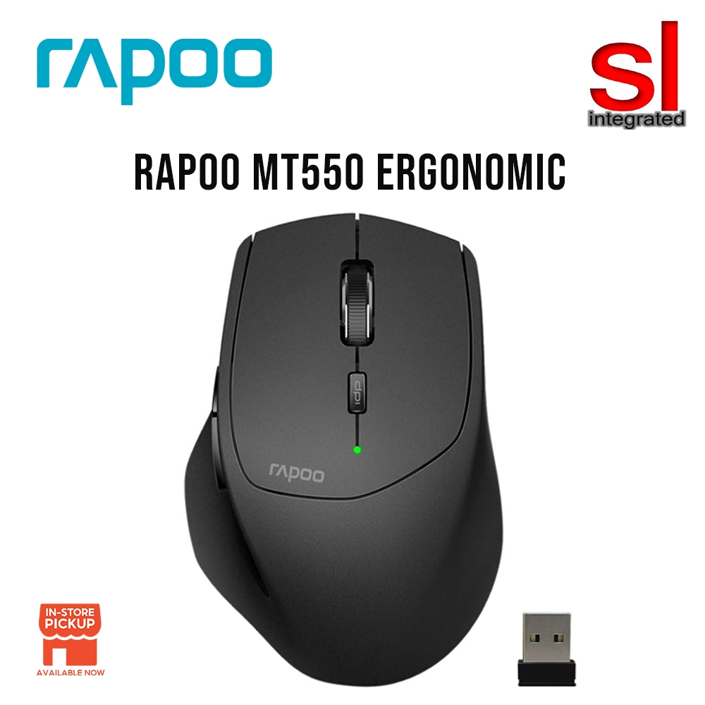 Rapoo MT550 Multi-Device Bluetooth Ergonomic Mouse | Shopee Malaysia