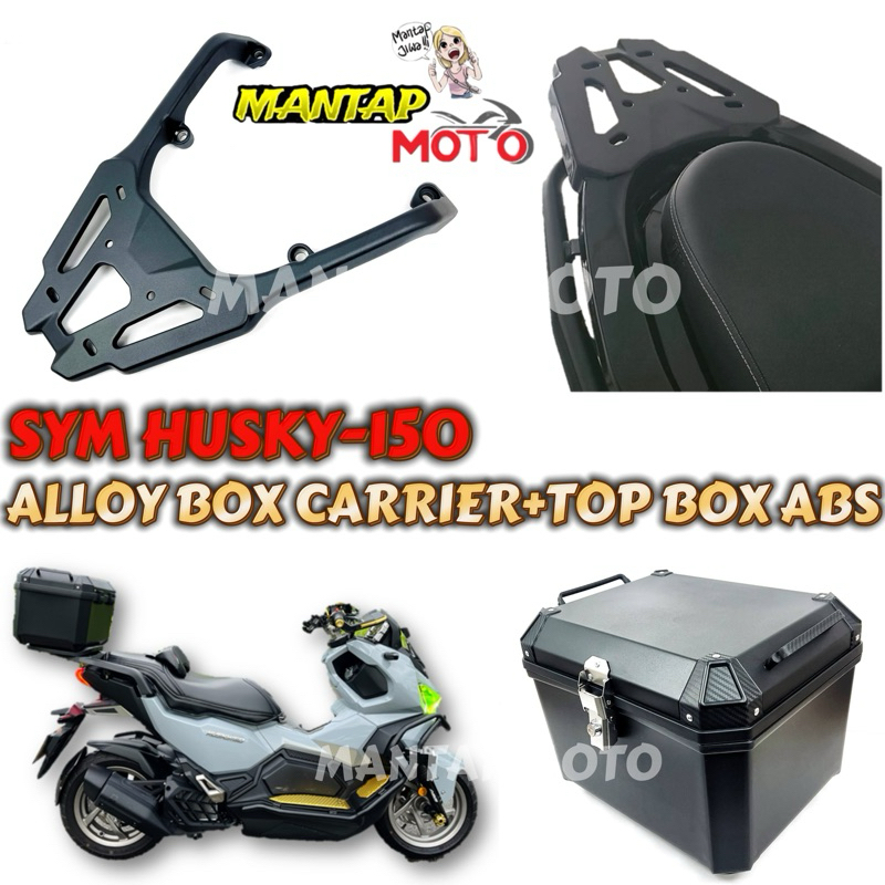 SYM HUSKY150 HUSKY ALLOY TOP BOX CARRIER HEAVY DUTY & TOP BOX ABS 36L 45L 56L RACK MONORACK GSB ...