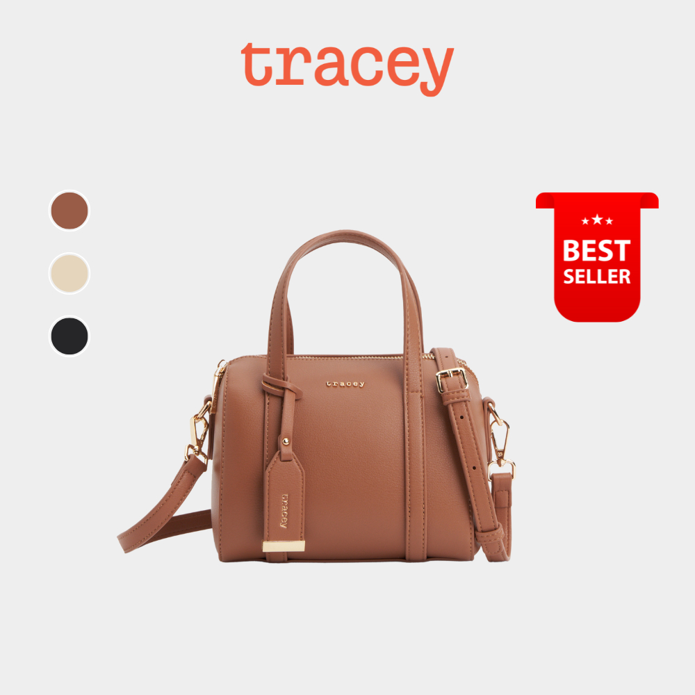 Tracey Eve Barrel Bag Vegan Leather With Detachable Long Strap | Shopee ...