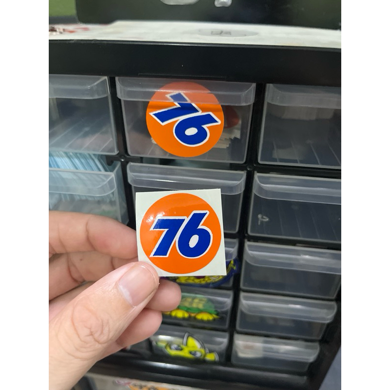 Sticker 76 logo cutting bulat | Shopee Malaysia