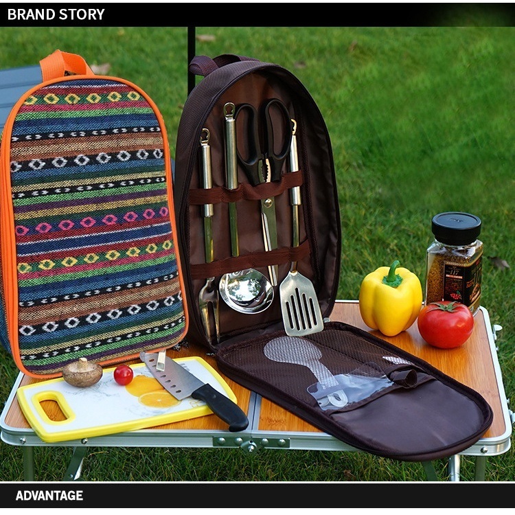 Camping Cook Ware Set/Portable Camping Cutlery Set Outdoor Kitchen ...