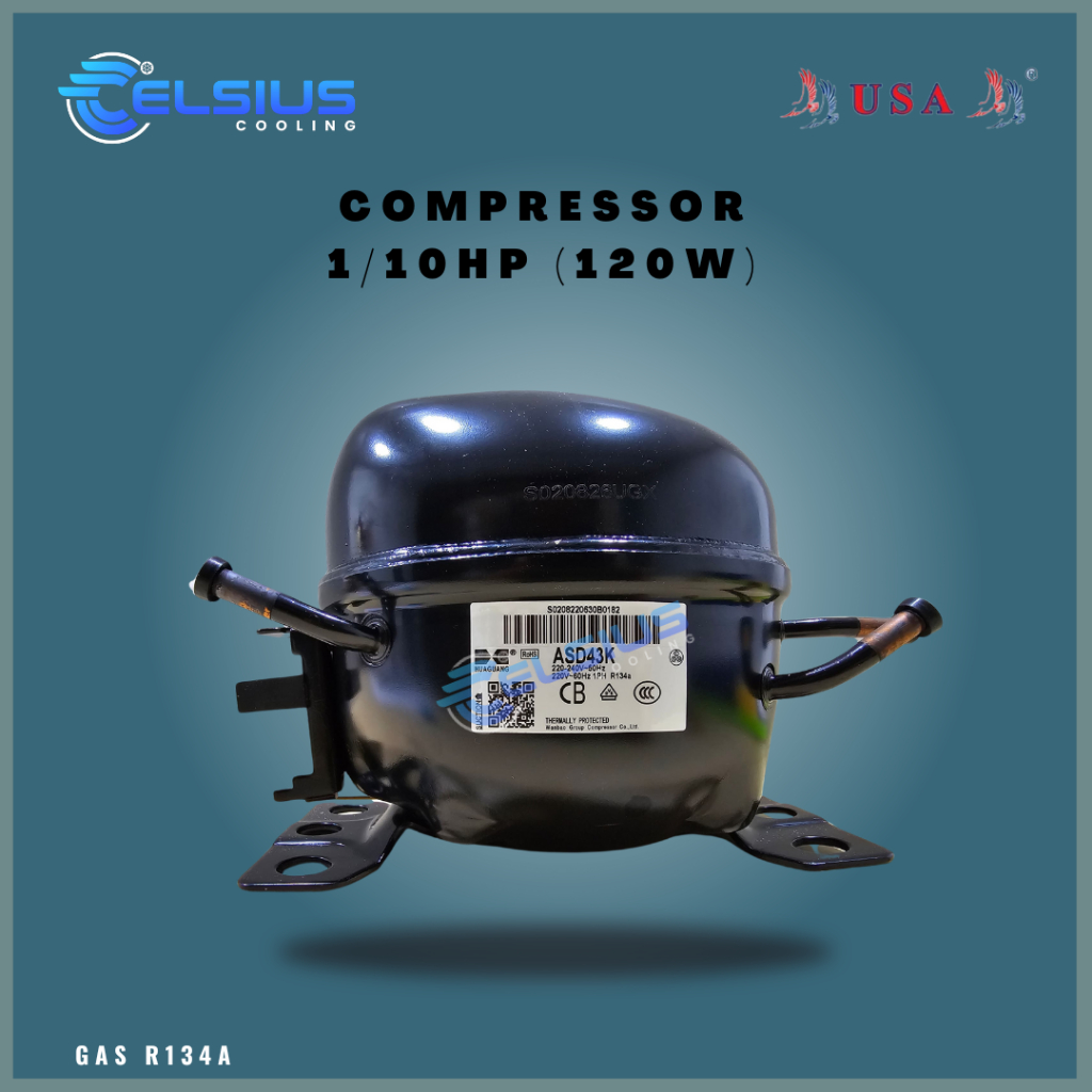 USA REFRIGERATOR COMPRESSOR R134A 1/10HP Peti Sejuk | Shopee Malaysia