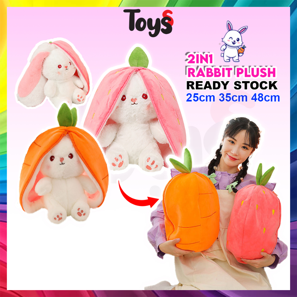 🔥Toyss 2in1 Rabbit Plush Toy Bunny Cute Plushie Stuffed Toy Plushie ...