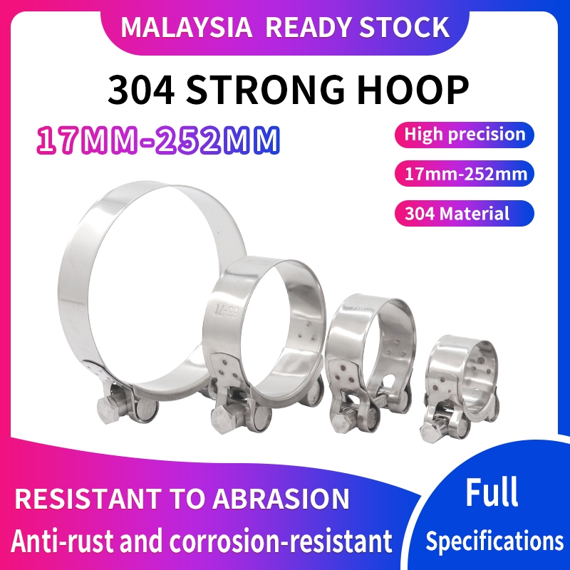 304 Stainless Steel High Pressure Hose Clamp Clip Single Head Bolt ...