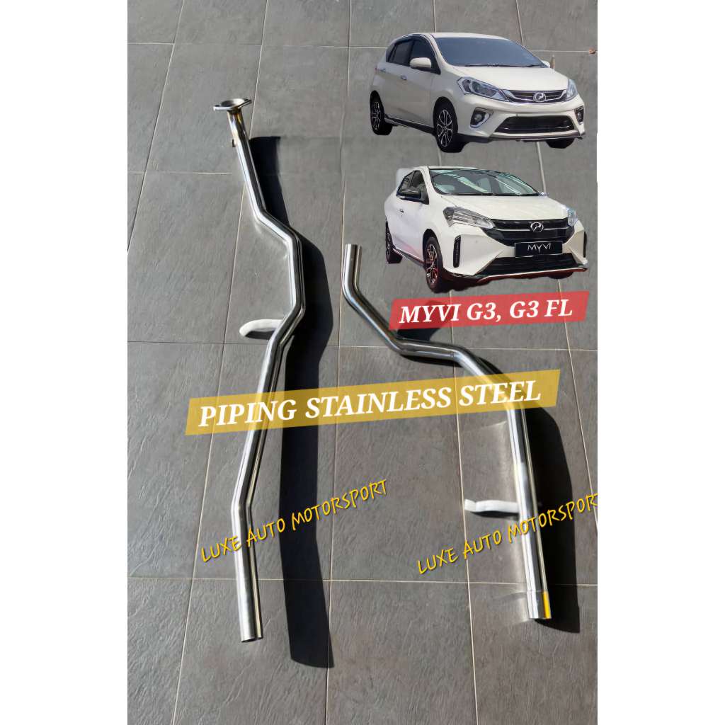 Perodua Myvi Gen1, Gen2, Gen3, Bezza 1.3 & 1.5 Exhaust Piping Stainless ...
