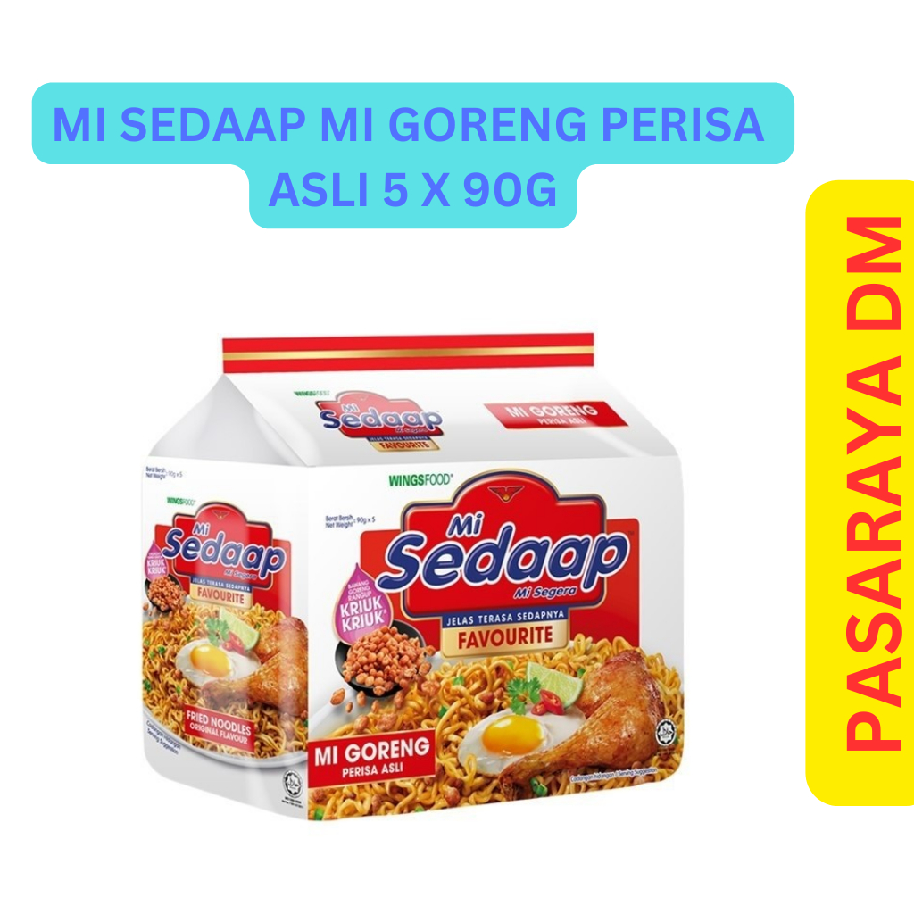 Mi Sedaap Mi Goreng Perisa Asli 5x90g (MI SEDAAP MI GORENG PERISA ASLI 5X90G) | Shopee Malaysia