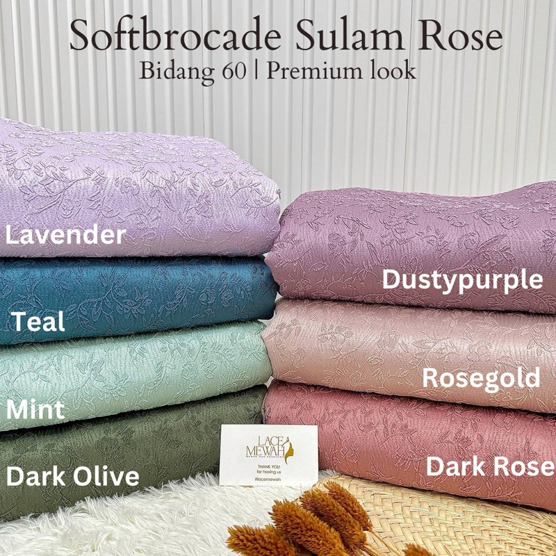 🌹 SOFTBROCADE SULAM TIMBUL KAIN PASANG BIDANG 60 🌹CORAK SULAM ROSE ...