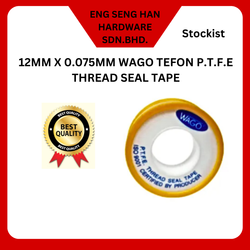 12mm x 0.075mm WAGO/ BM, Teflon P.T.F.E Thread Seal Tape For Pipes ...
