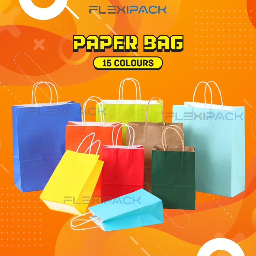 Kraft Paper Beg Party Colourful Multifunction Doorgift with Handle Gift ...