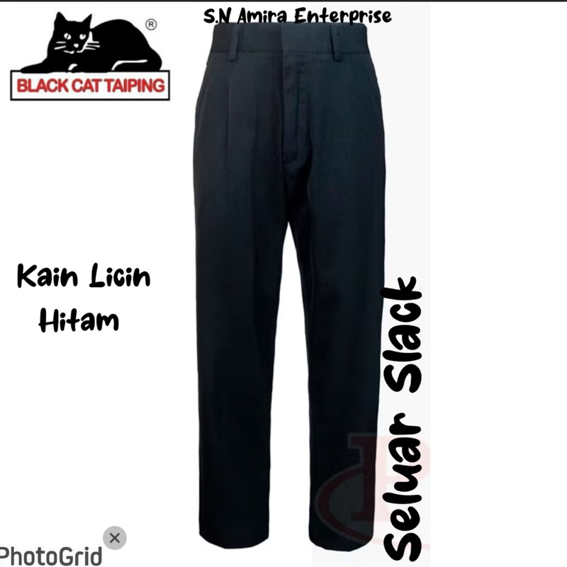 Black Cat SELUAR SLACK Hitam/Seluar Panjang Kain Licin/Seluar Slack ...