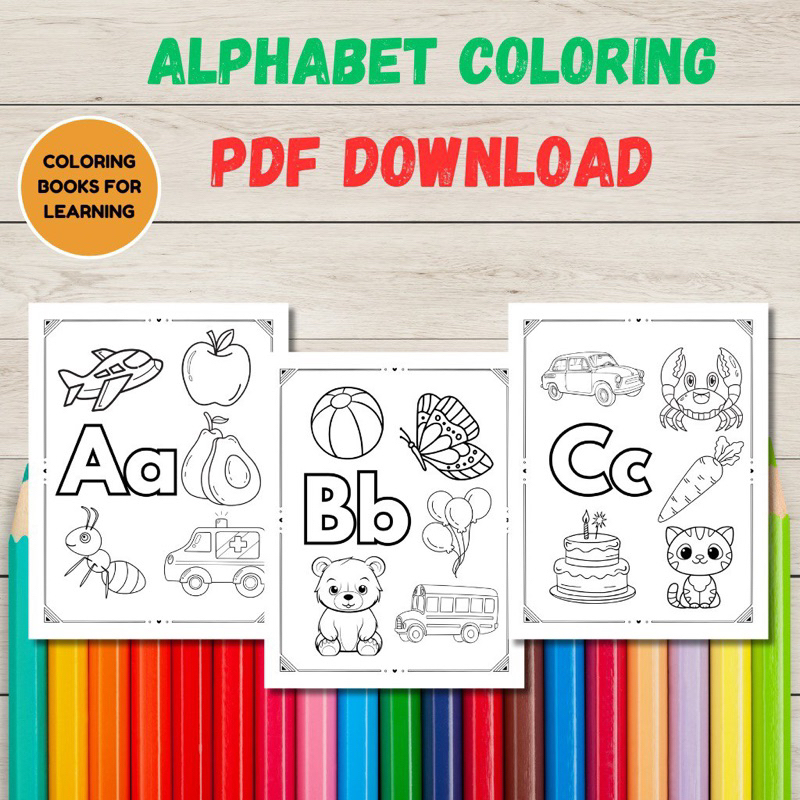 [PDF/SOFTCOPY] Alphabet coloring page worksheet, Kids ABC coloring ...