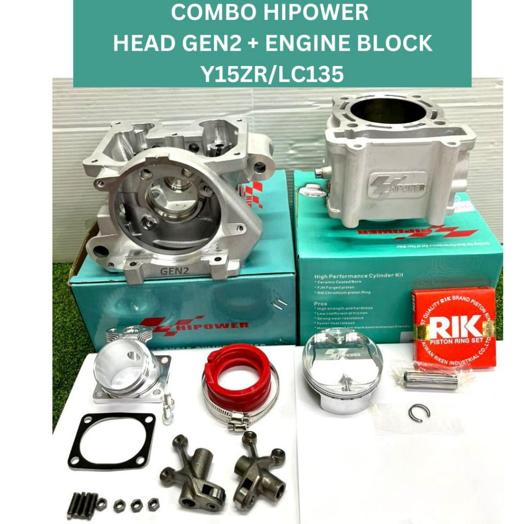 COMBO HIPOWER HEAD GEN2 + ENGINE BLOCK Y15ZR/LC135 SUPERHEAD 23/26 24/27 25/28 26/29 BLOCK SLIP+ ...