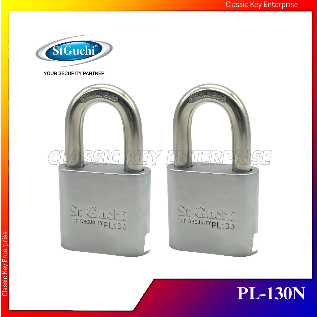 ST GUCHI PADLOCK SGPL-130N (Stainless Steel SUS304 Spring Shackle ...