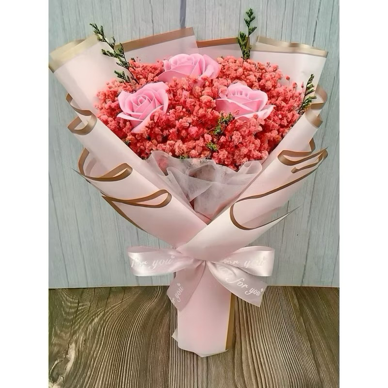 Sejambak Bunga Baby Breath Terawet + Bunga Sabun | Preserved Baby ...