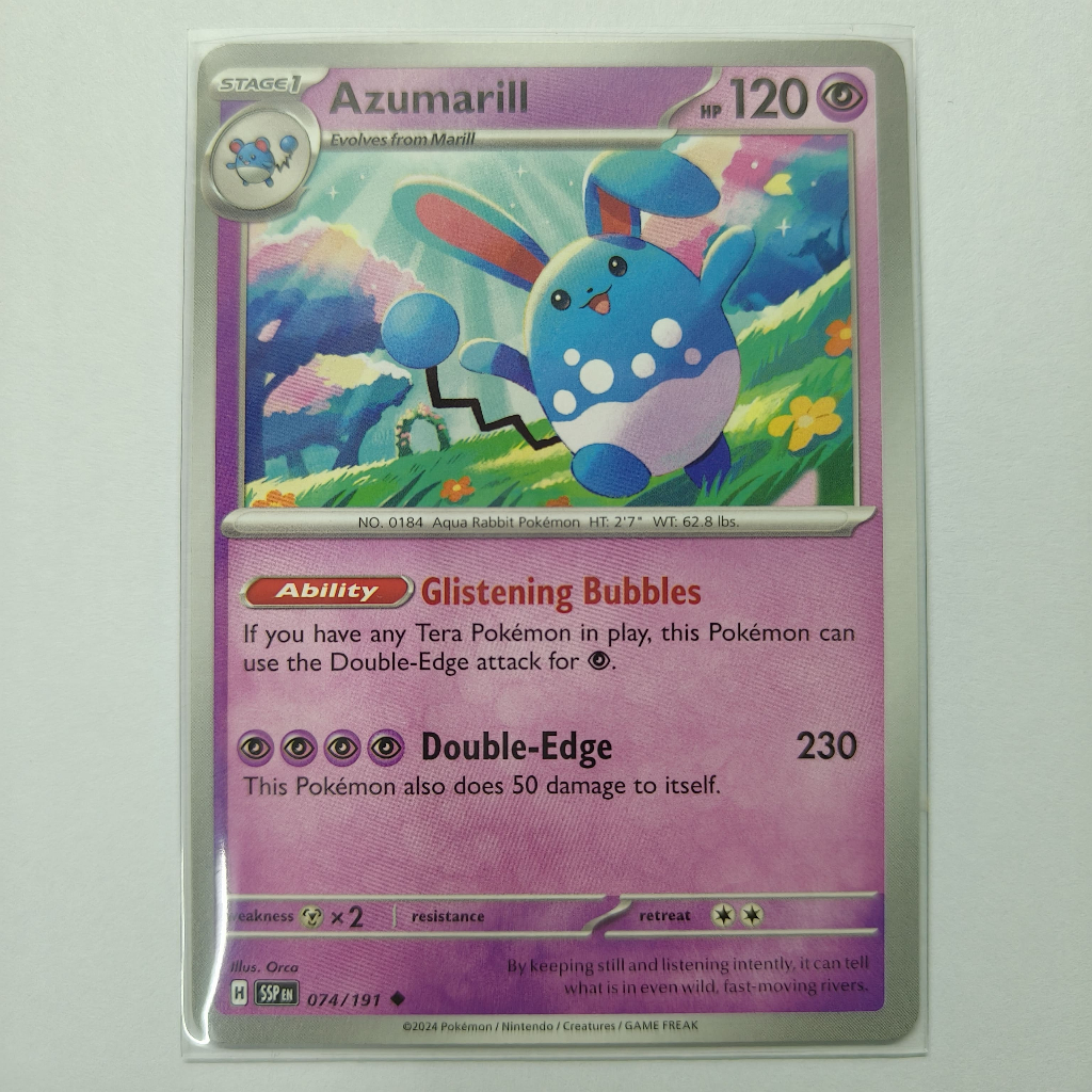 Pokemon Scarlet & Violet! Surging Sparks Singles / Azumarill - 074/191 ...