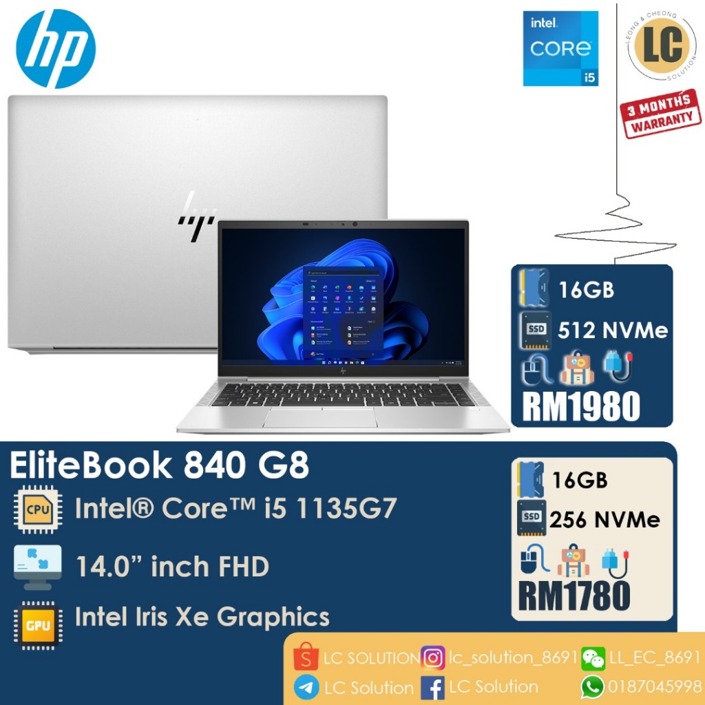 HP EliteBook 840 G8 i5-11th gen | Shopee Malaysia