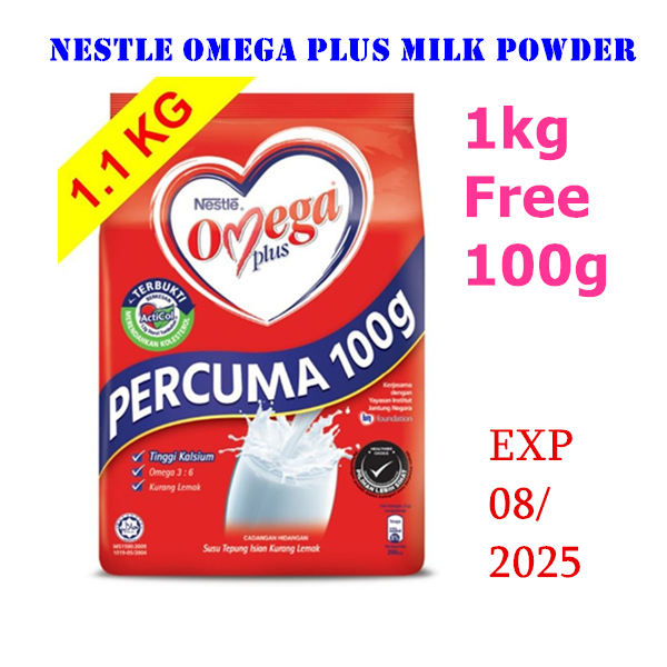 Nestle Omega Plus Milk Powder 1.1kg [EXP: 08/2025] | Shopee Malaysia
