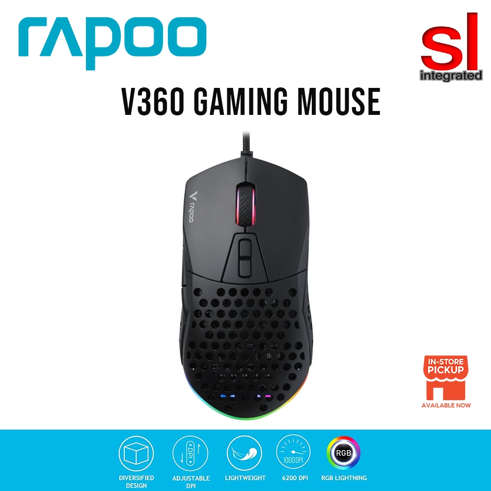 Rapoo V360 IR Optical Gaming Mouse Black | Shopee Malaysia