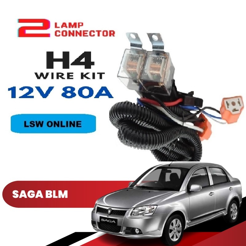 Car Headlight H4 Wire Kit Relay Set Cable Saga BLM Headlamp Led Booster ...