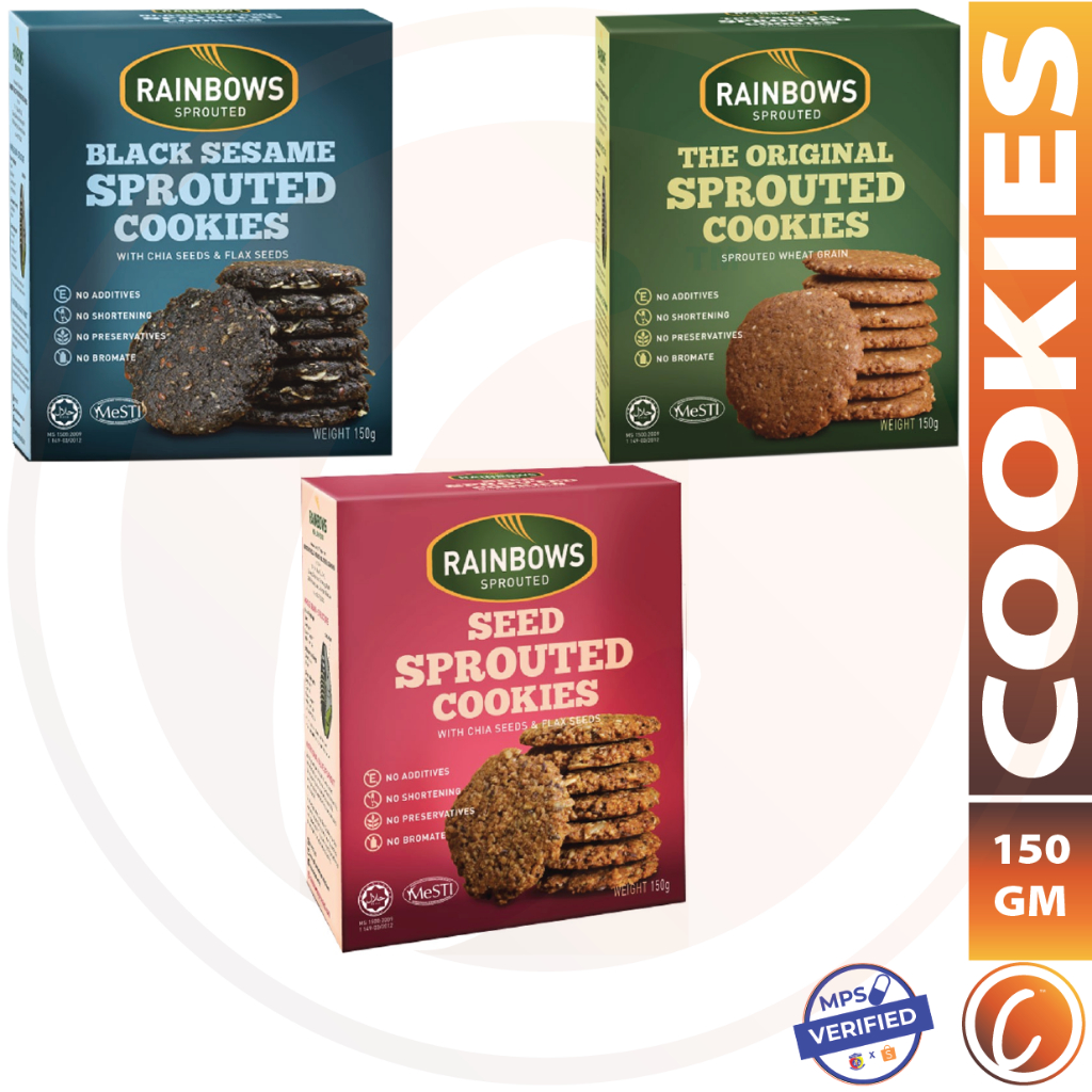 RAINBOWS SPROUTED COOKIES THE ORIGINAL / SEED / BLACK SESAME 150GM ...
