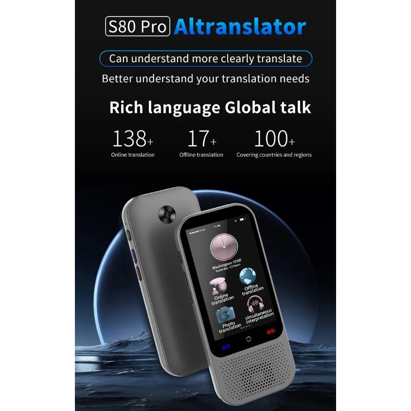 S80 PRO Portable Language Translator Device with 138 Languages Voice ...