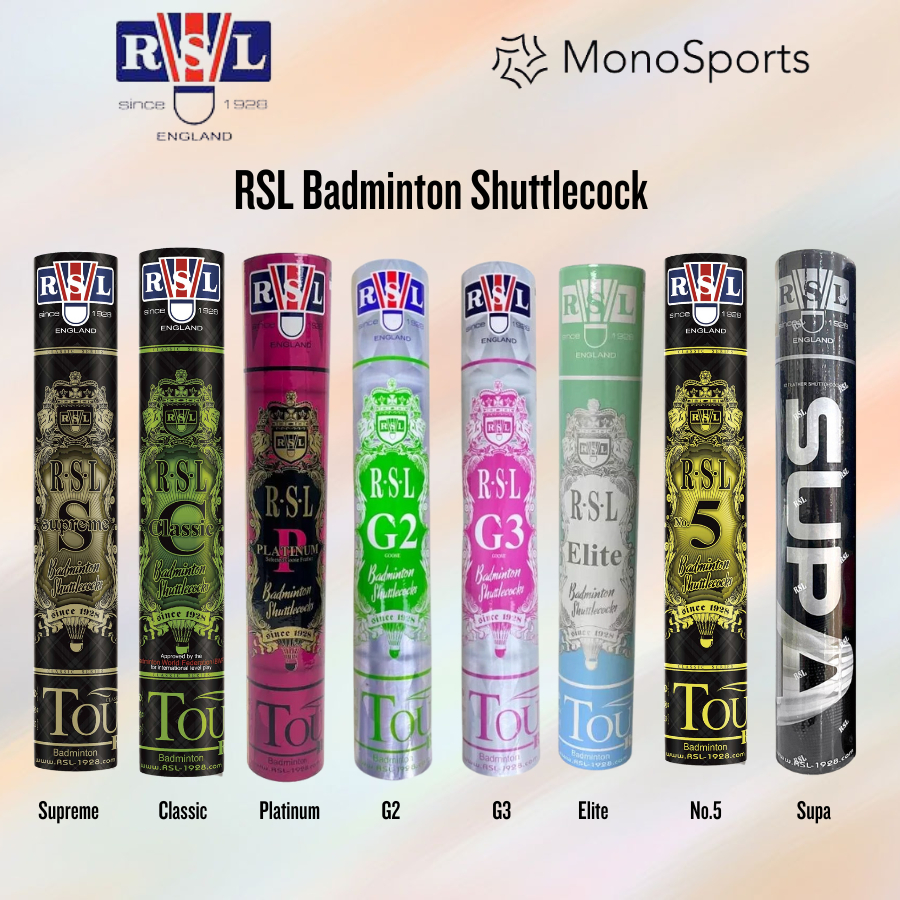 Monosports RSL Supreme Classic Supreme G3 G2 Elite No5 Supa Shuttlecock ...