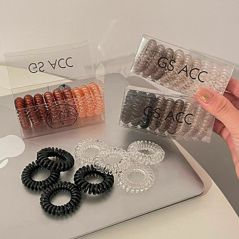 🇲🇾High Quality 9pcs Telephone Wire Hair Ties Telephone Wire Ring Hair ...