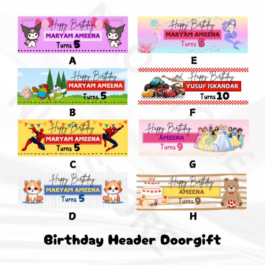 (Part 1)Doorgift Header Birthday Party Goodies | Shopee Malaysia