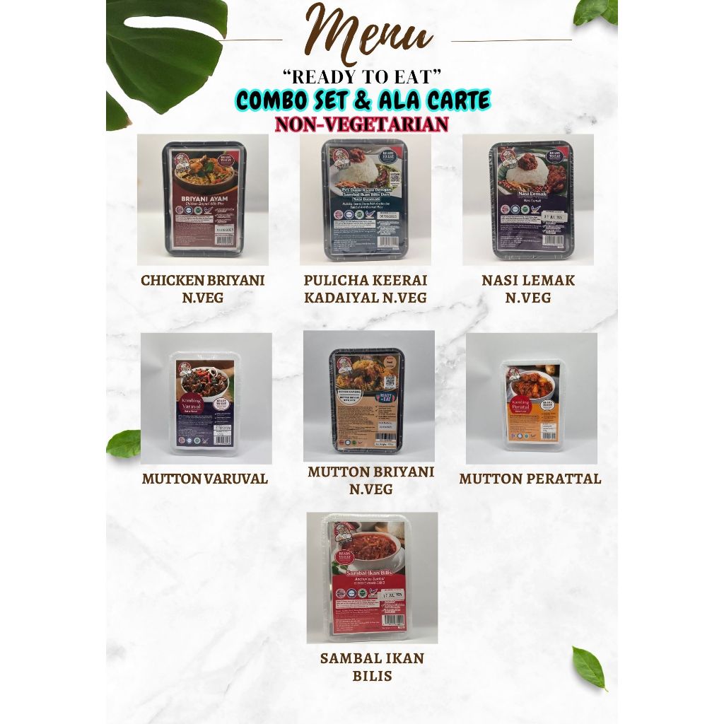 Non - Vegetarian RTE Meals Ready to Eat food products Combo & Ala Carte ...