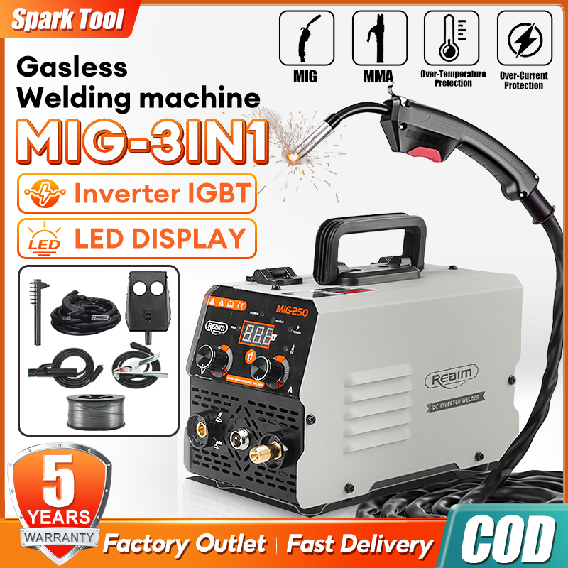 Mig Welding Machine Mig Welding Set Mesin Welding Gasless MIG/MMA/TIG 3in1 Inverter IGBT Welder ...