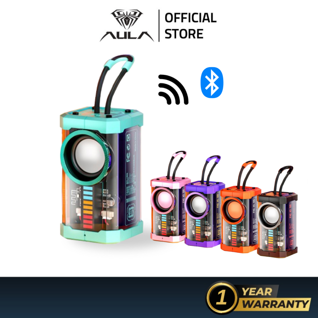 AULA BS-303 Portable Speaker Bluetooth Sound Transparent PC Material ...