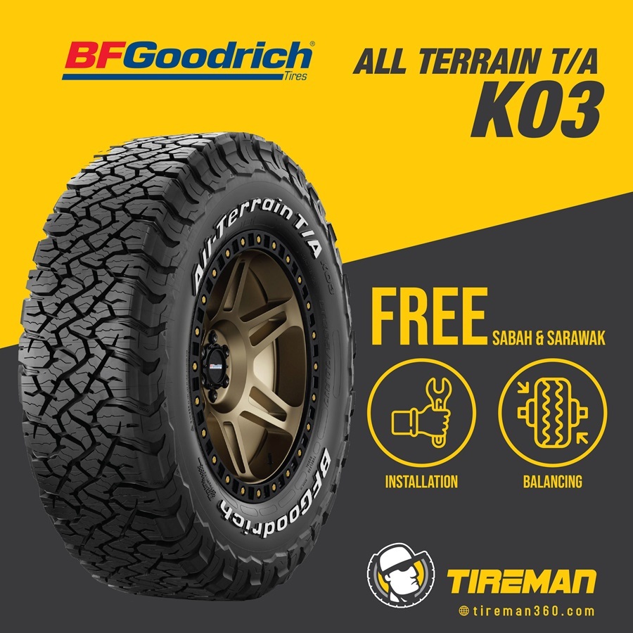 BF Goodrich K03 16 17 18 Inch Tayar Tire (FREE INSTALLATION/Delivery ...