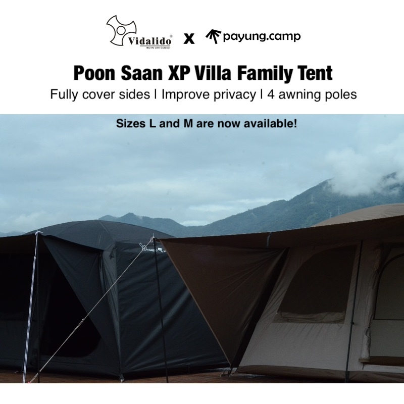 VIDALIDO x Payung.camp Poon Saan XP Villa Manual Family Tent Camping ...