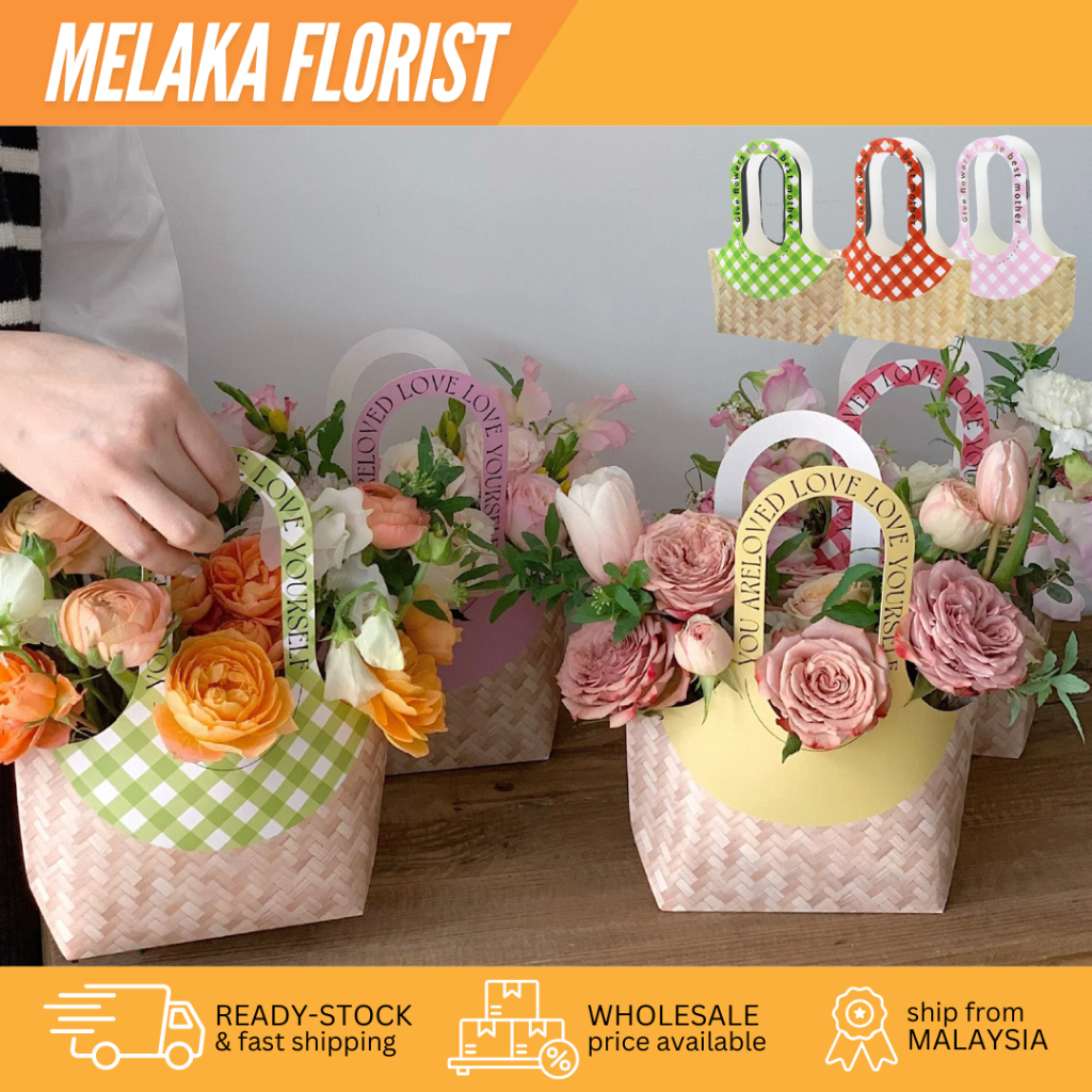FOLDABLE BAMBOO CHECKER Flower Florist Bouquet Packaging Doorgift Gift ...