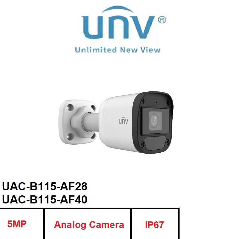 Uniview UNV UAC-B115-AF28/40 5MP Fixed IR Bullet Analog Camera | Shopee Malaysia