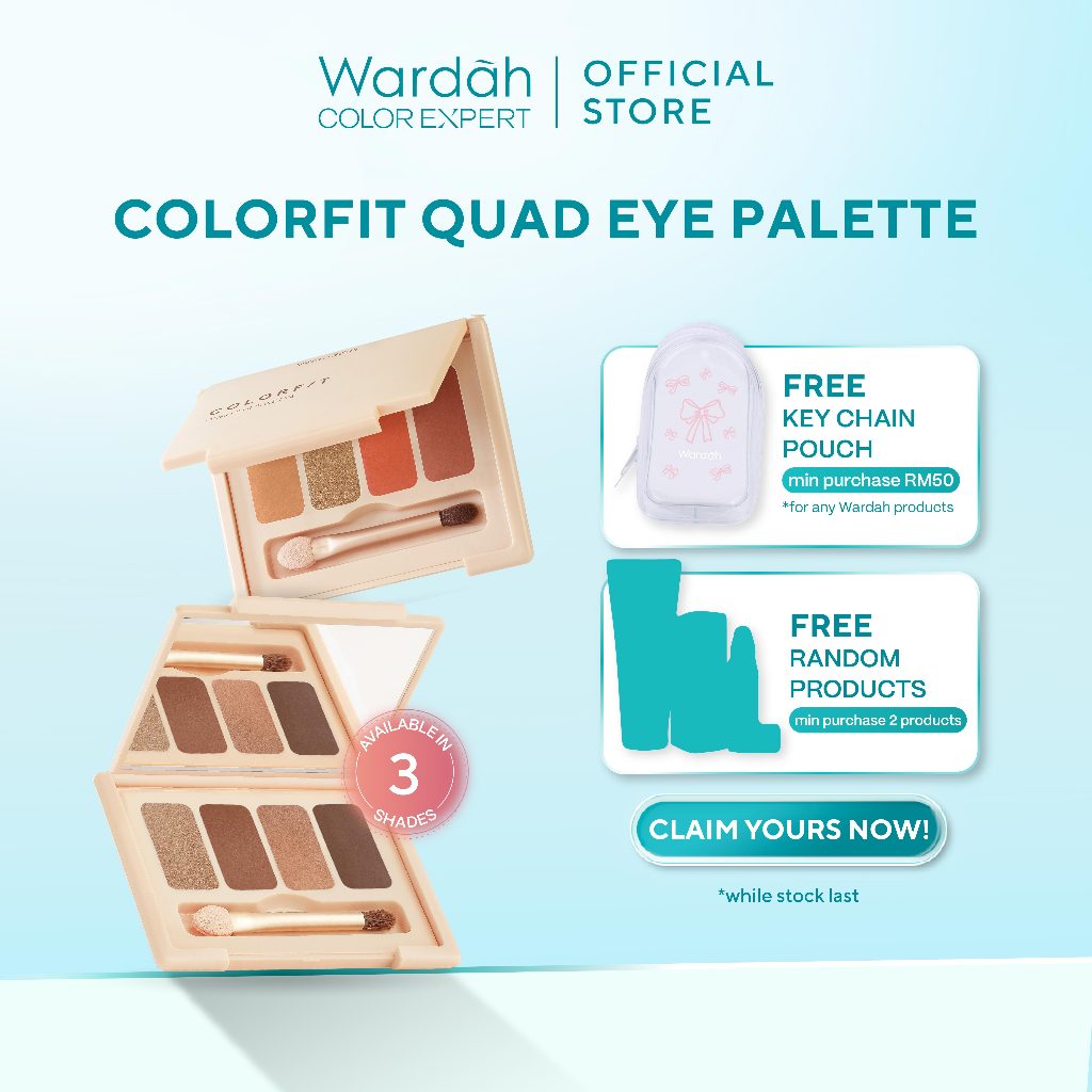 Wardah Colorfit Quad Eye Palette - 4 in 1 Eye Shadow, Intense Colour ...