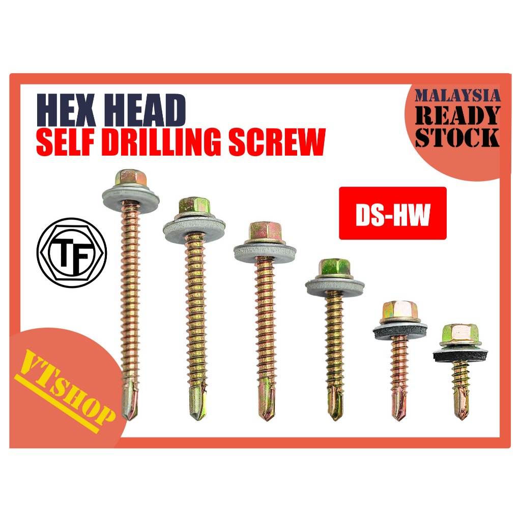 VTSHOP6889 TF BRAND DS-HW HEX HEAD SELF DRILLING SCREW WITH WASHER ...