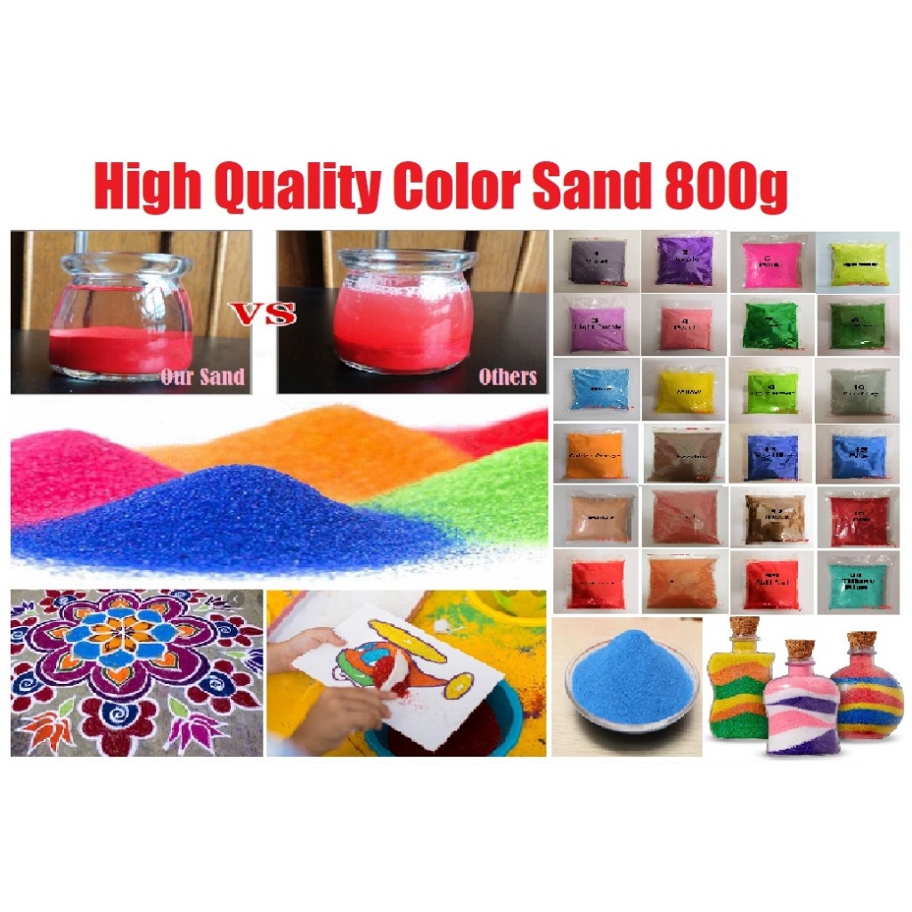 DIY Pasir Warna untuk Kraf & Kolam – 800g Sand Art Cards Craft Use High ...